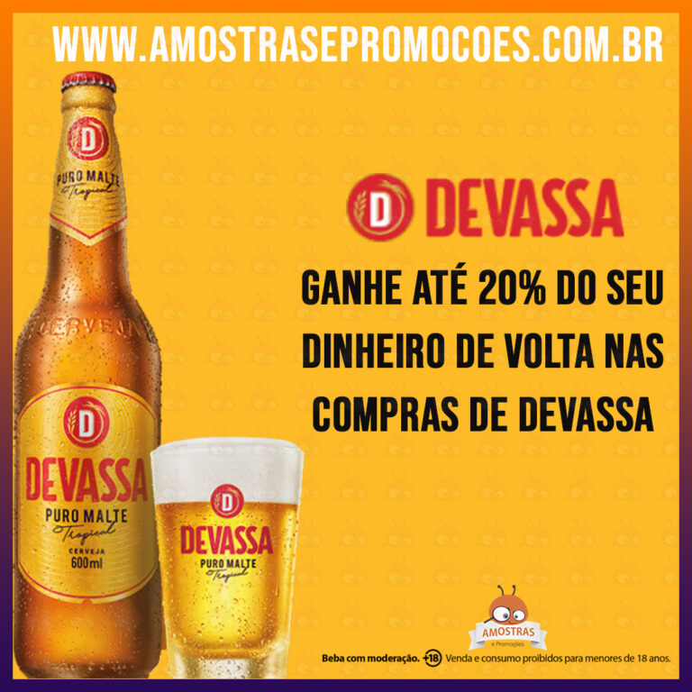 Promoção Devassa: CashBackp Puro Malte | Amostras e Promoções
